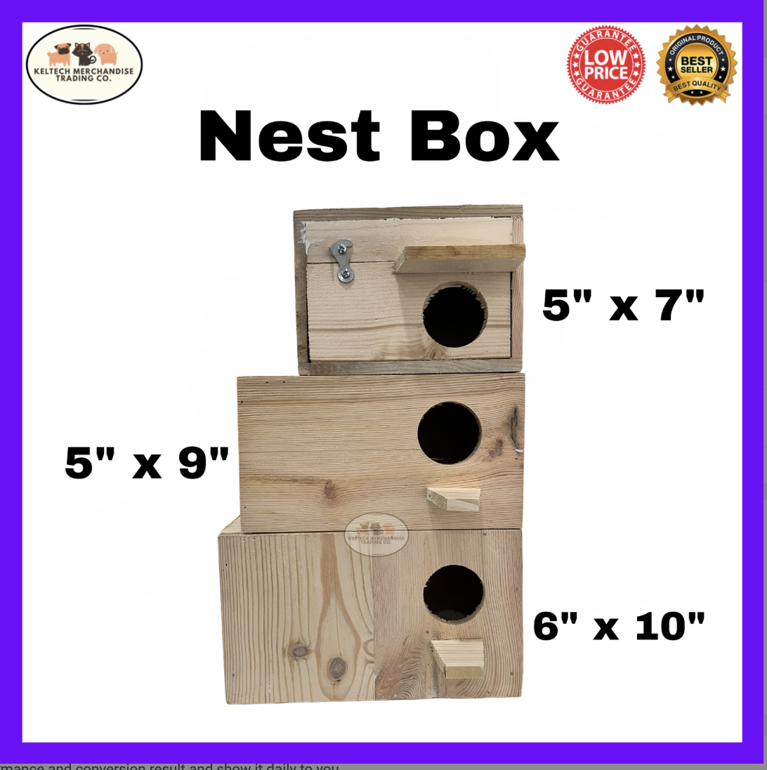 Bird Wooden Nest Box Nesting Breeding Home Palochina Material for ...