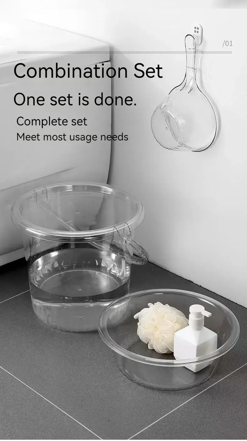 Minimalist Transparent water Bucket High Capacity Thickened Transparent ...