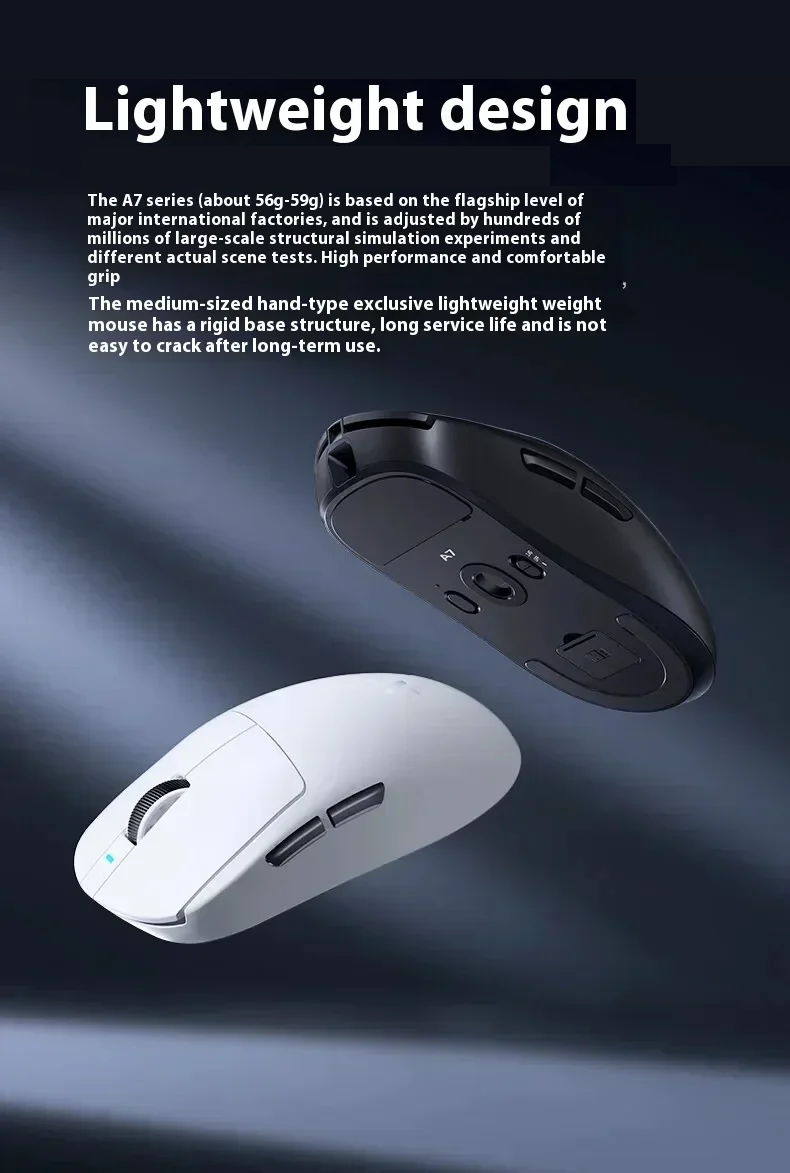 MCHOSE A7 Pro Tri-Mode 2.4g Wireless/Wired/Bluetooth 8K PAW3395 ...