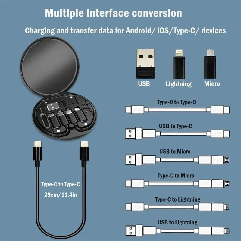 Multi USB Type C to C 60W Charging Adapter Cable Kit USB C Conversion ...