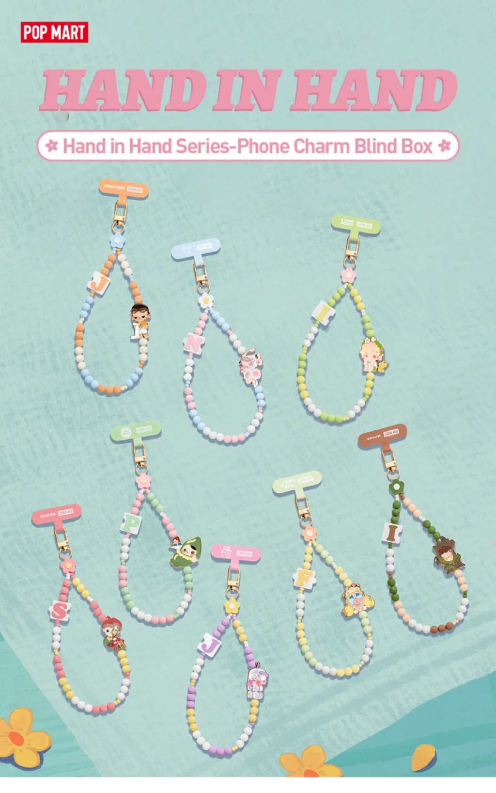 Hand in Hand Series Phone Charm Labubu Hirono Skullpanda Crybaby Dimoo ...