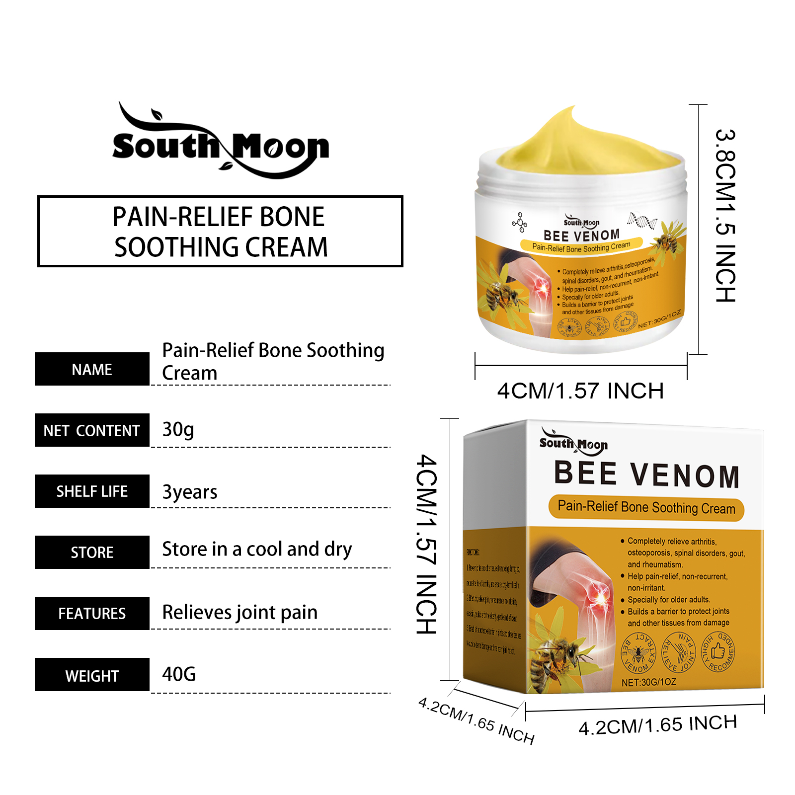 South Moon Bee Venom Joint Cream Original Meniscus Pain Relief knee ...