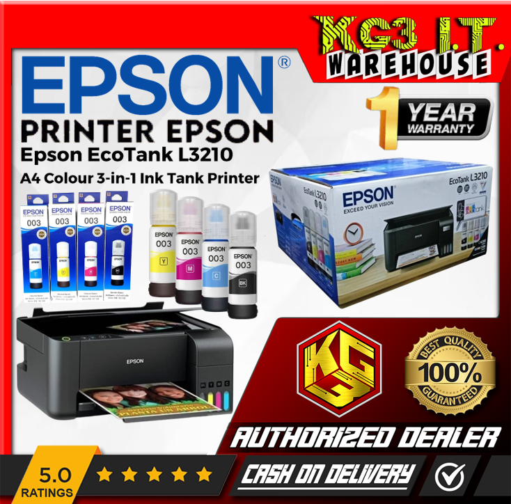 Epson L3210 Printer (Print-Scan-Copy, Ink Tank, 003 Ink) | Shopee ...
