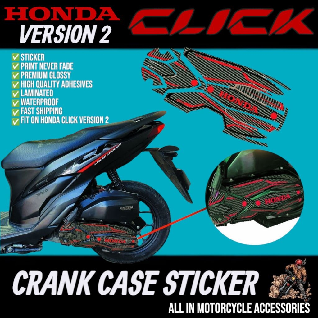 Honda Click V2 Crankcase Sticker / Click Version 2 Accessories | Shopee ...