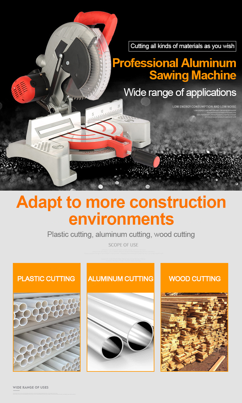 1800W High precision sliding composite cutting machine, 45 ° Miter Saw ...