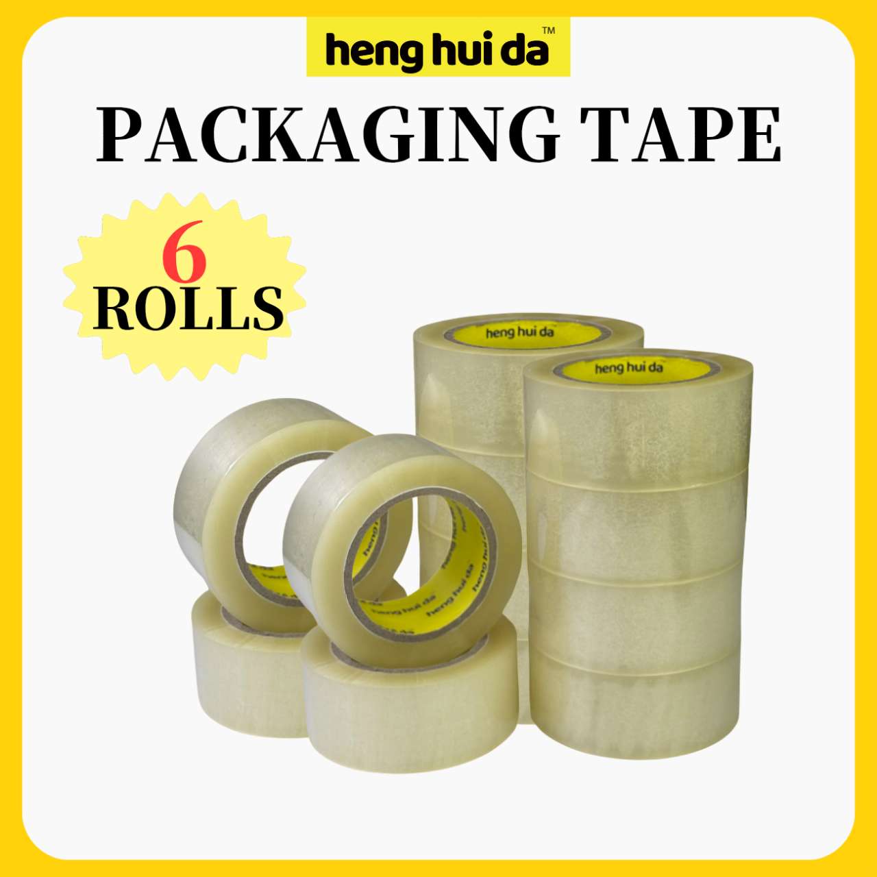 Packaging tape 6 rolls 100/200 meters large roll sealing tape long ...