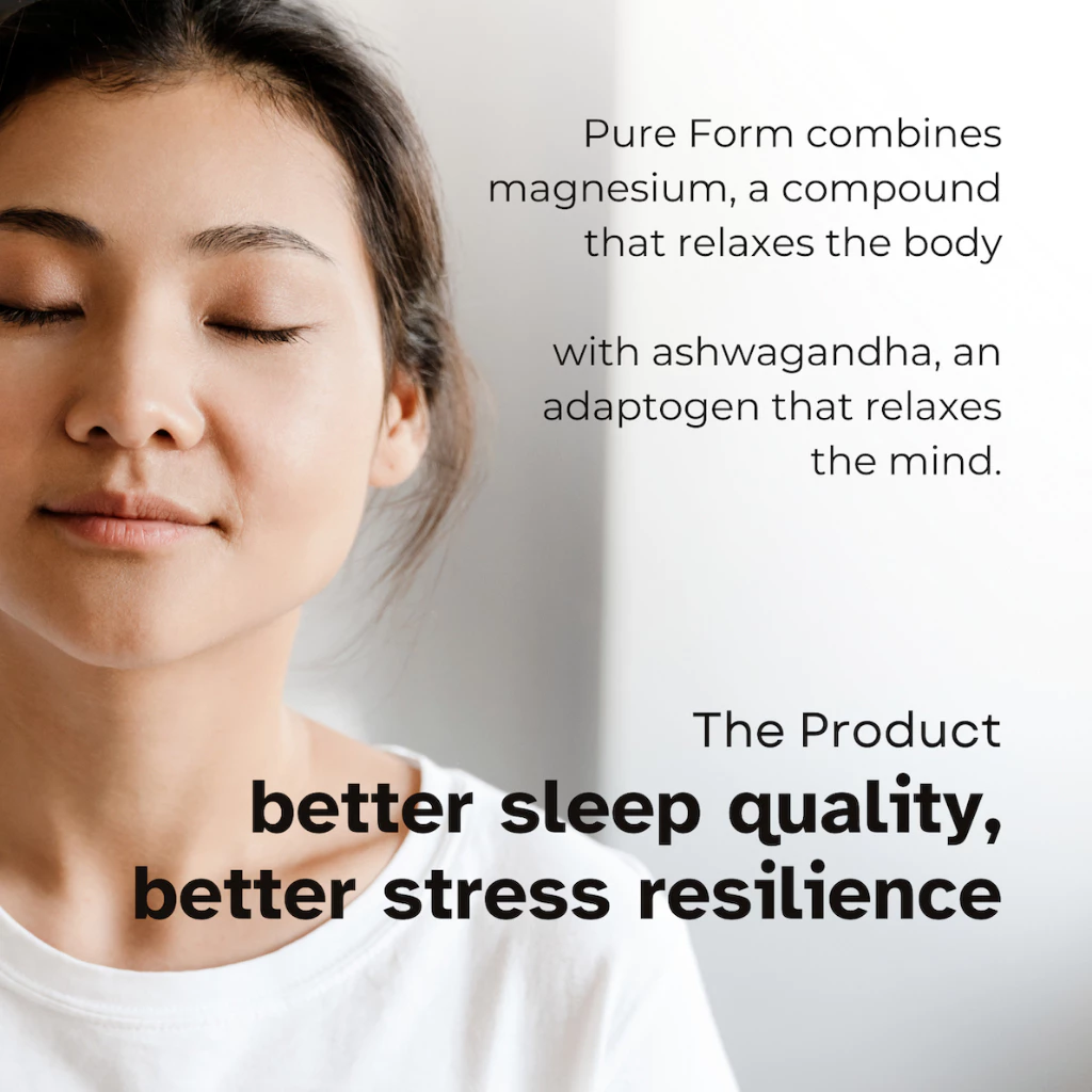 Pure Form Magnesium + Ashwagandha – 1,400mg Stress Relief & Muscle ...