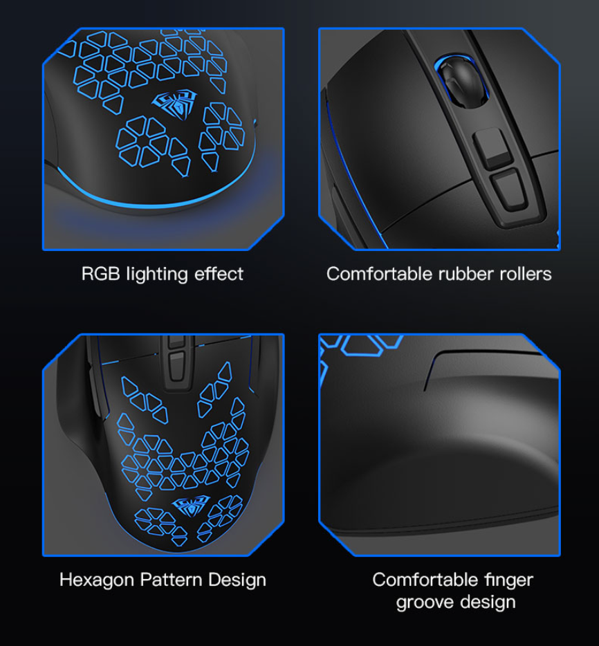 AULA F812 WIRED USB RGB Gaming Mouse | Ergonomic | UniPC | Shopee Philippines