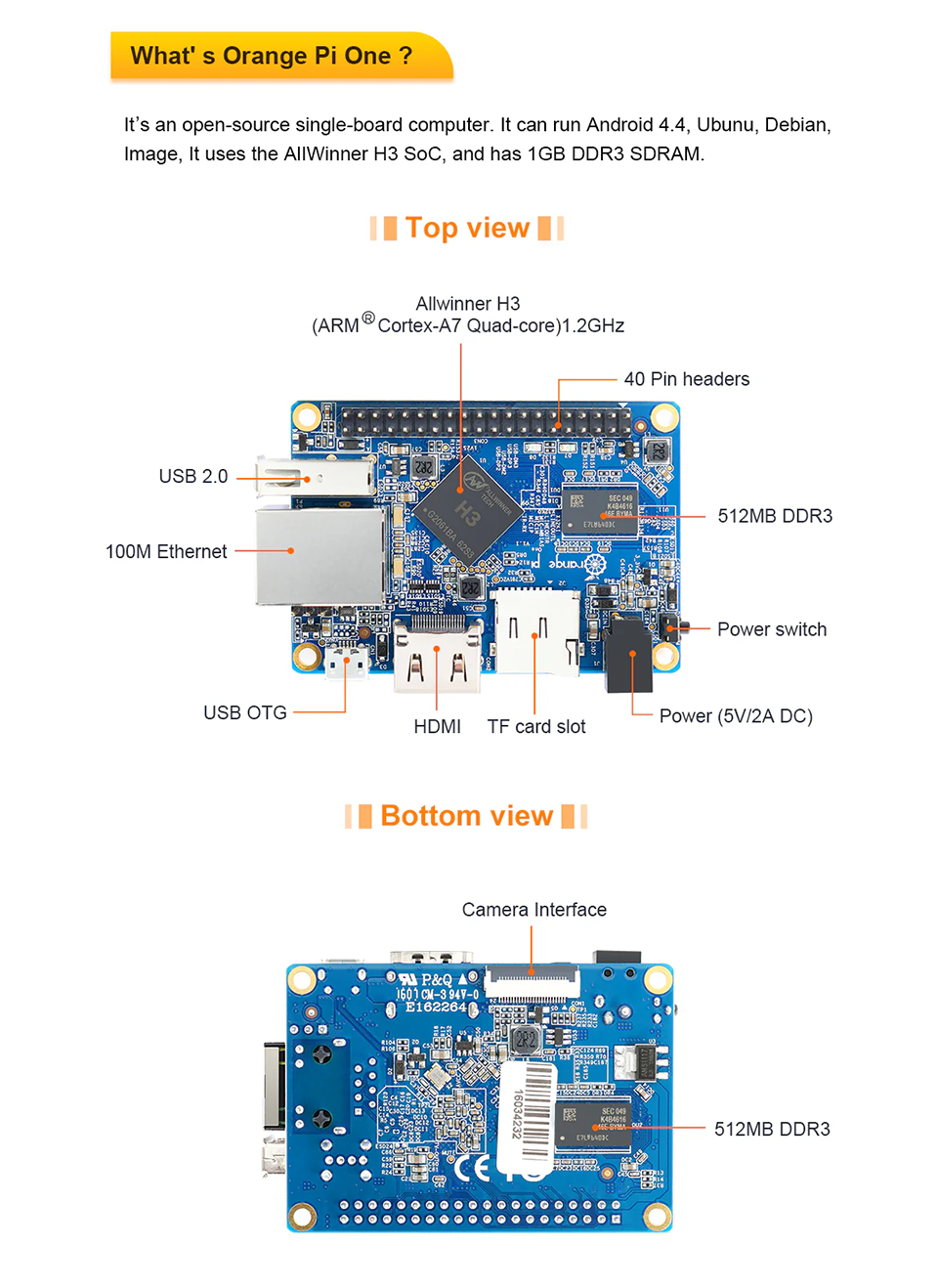 Orange Pi One 1GB / Opi Zero3 1GB Kit Mini PC Computer Developent For ...