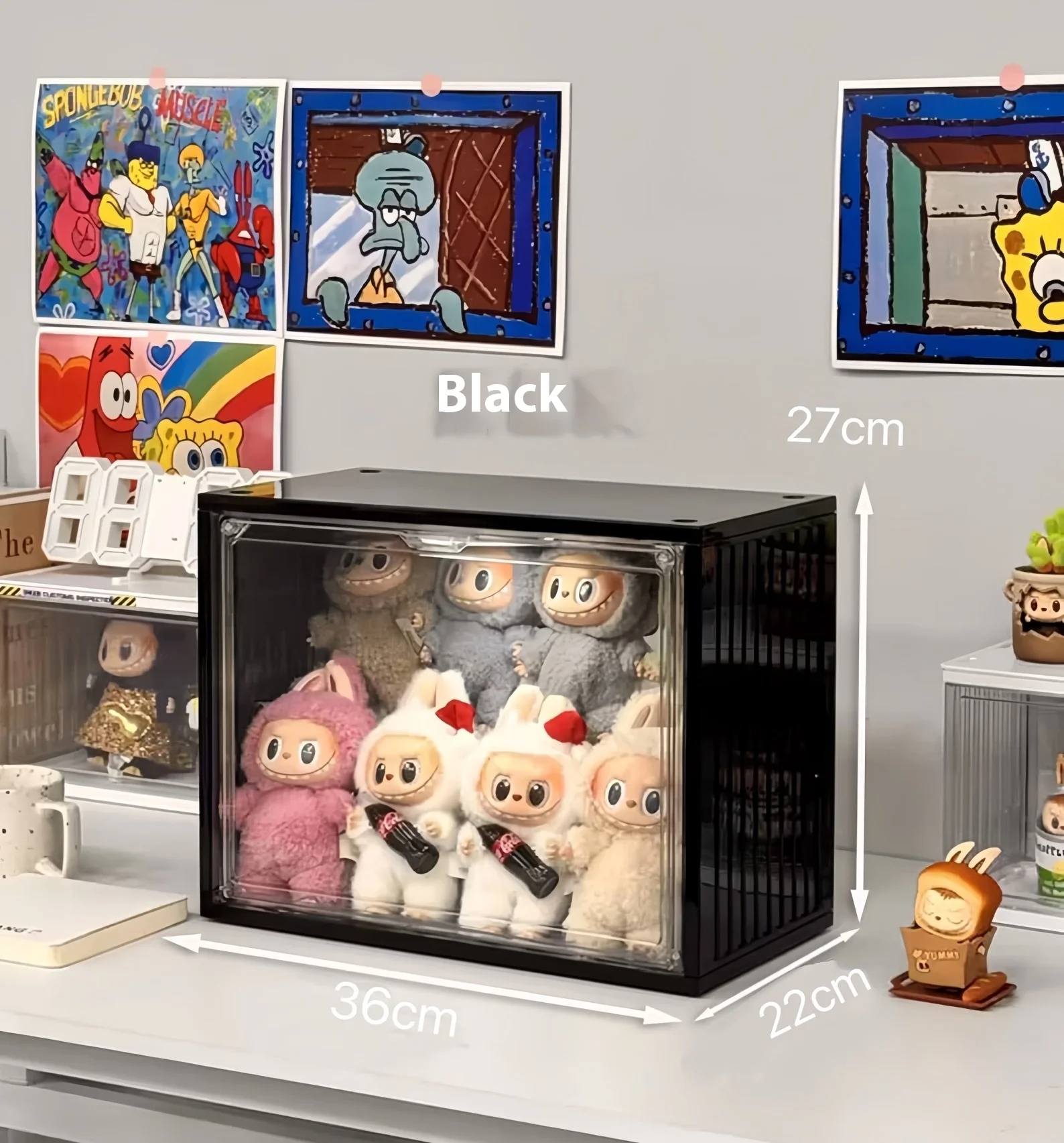 Labubu Macaron Pvc Figure Display Box Transparent Dustproof Storage ...