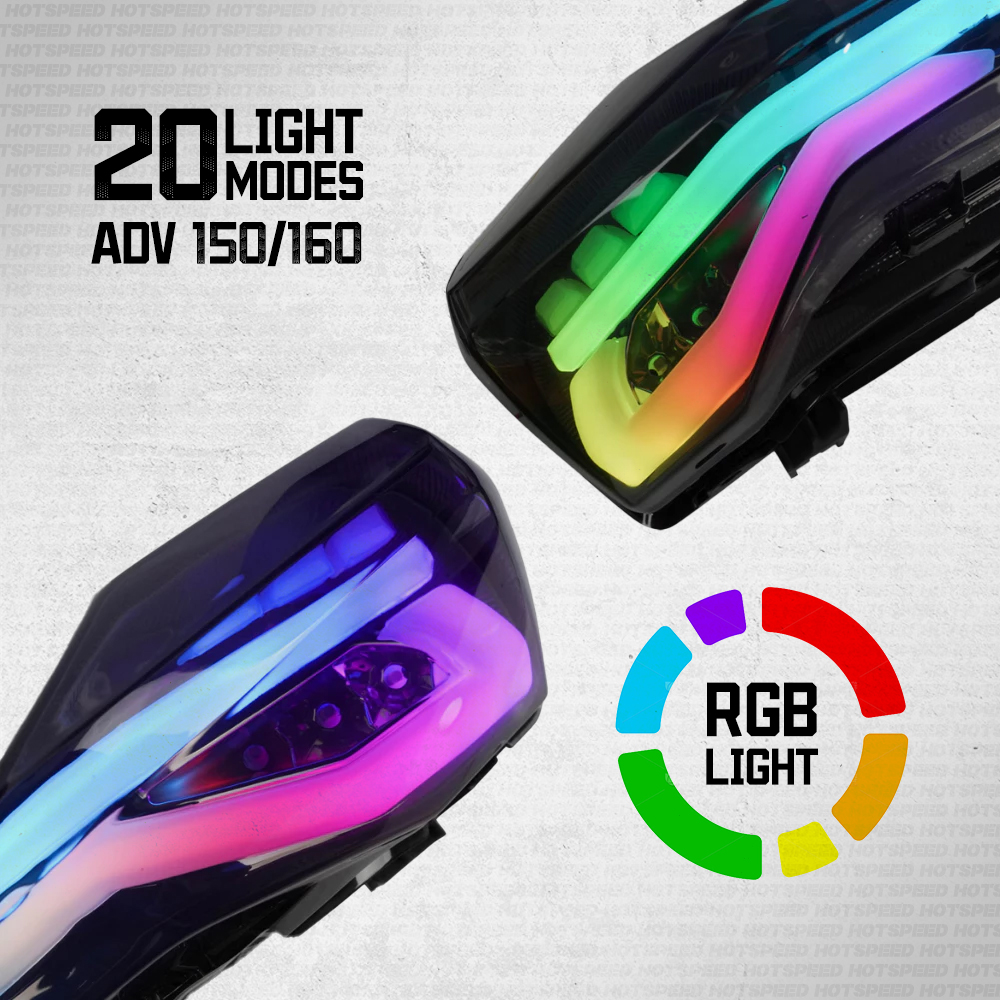 HOTSPEED Honda ADV 150/160 LED Tail Light RGB 20 Modes Motorcycle Tail ...