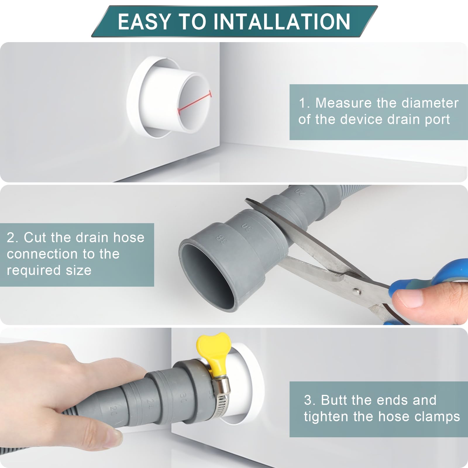 Washing Machine Drain Hose Outlet Water Pipe Drainage Soft Flexible ...