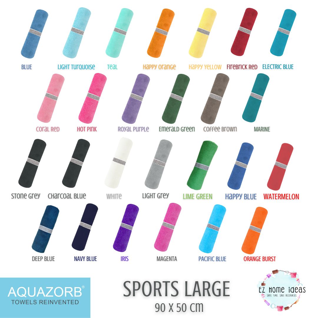 AQUAZORB Sports Large 90 x 50 cm. Right size to dry you from sweat ...