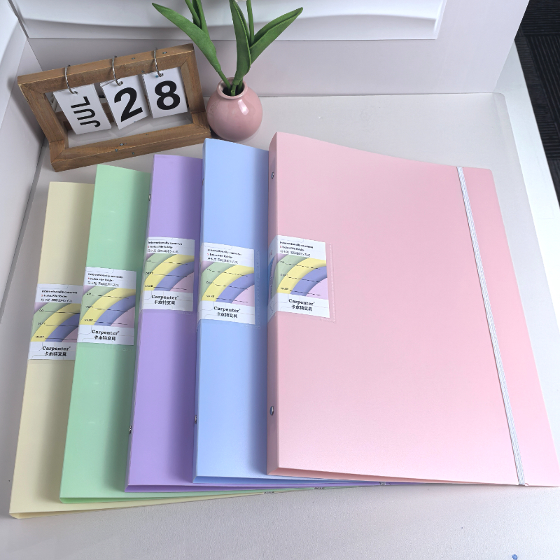 Long Binder Thicken PP Loose Leaf 5 Ring Binder Folder File Paper ...
