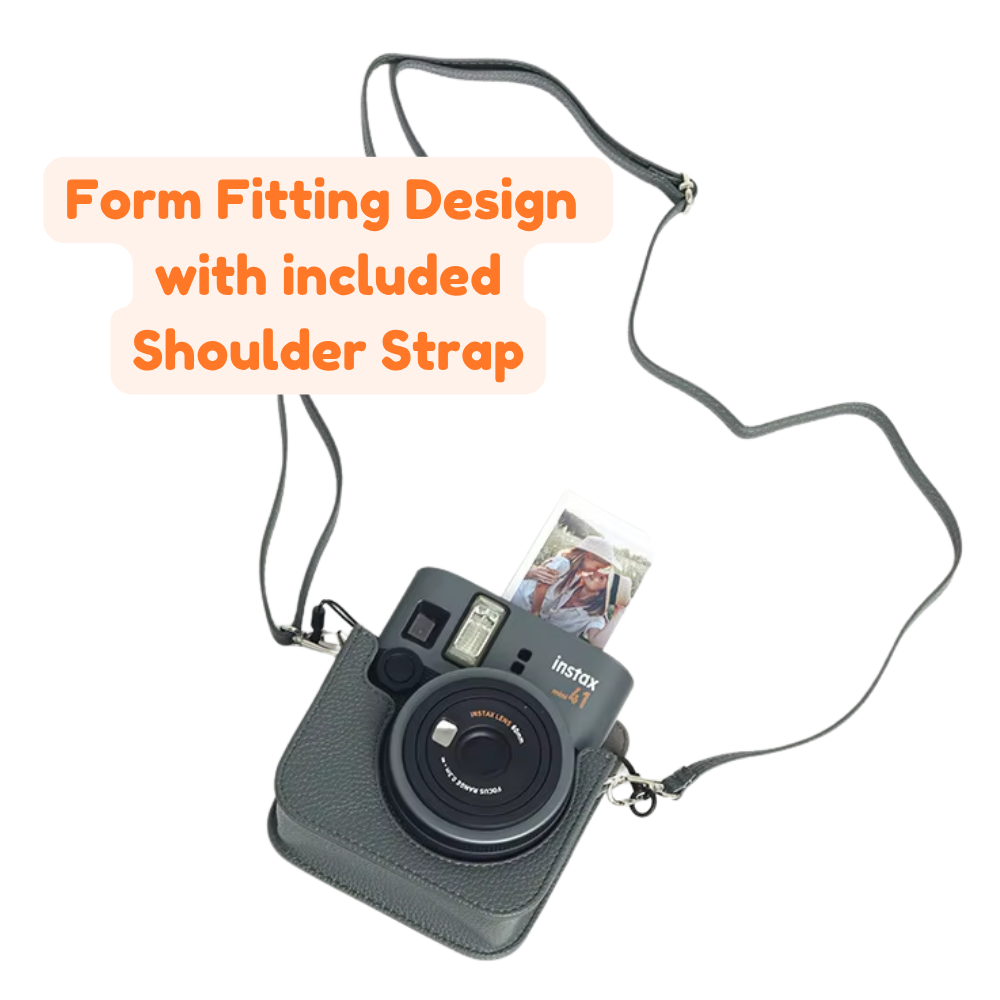 Pikxi FUJIFILM Instax Mini 41 Camera Leather Bag Case w/ Formfitting ...