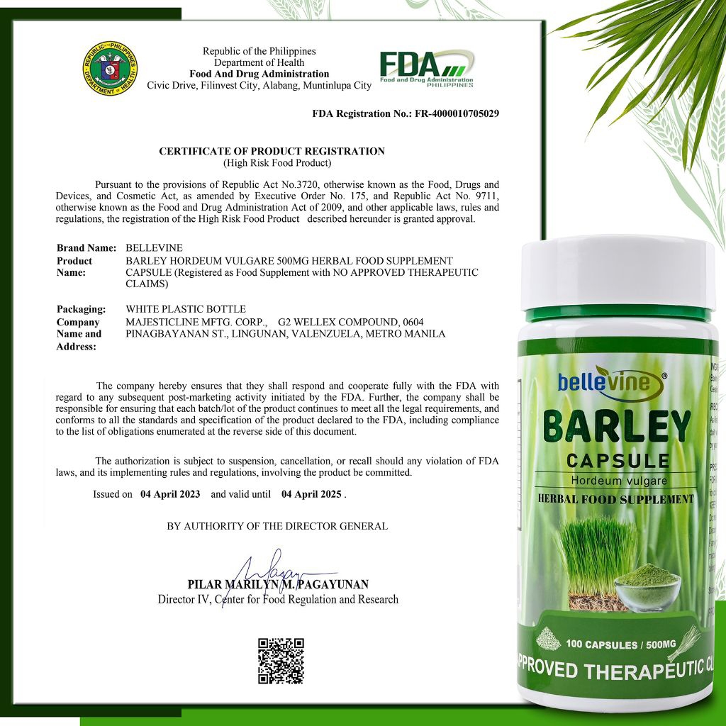 100pcs Herbal Barley Capsules Bellevine Original with freebies | Shopee ...