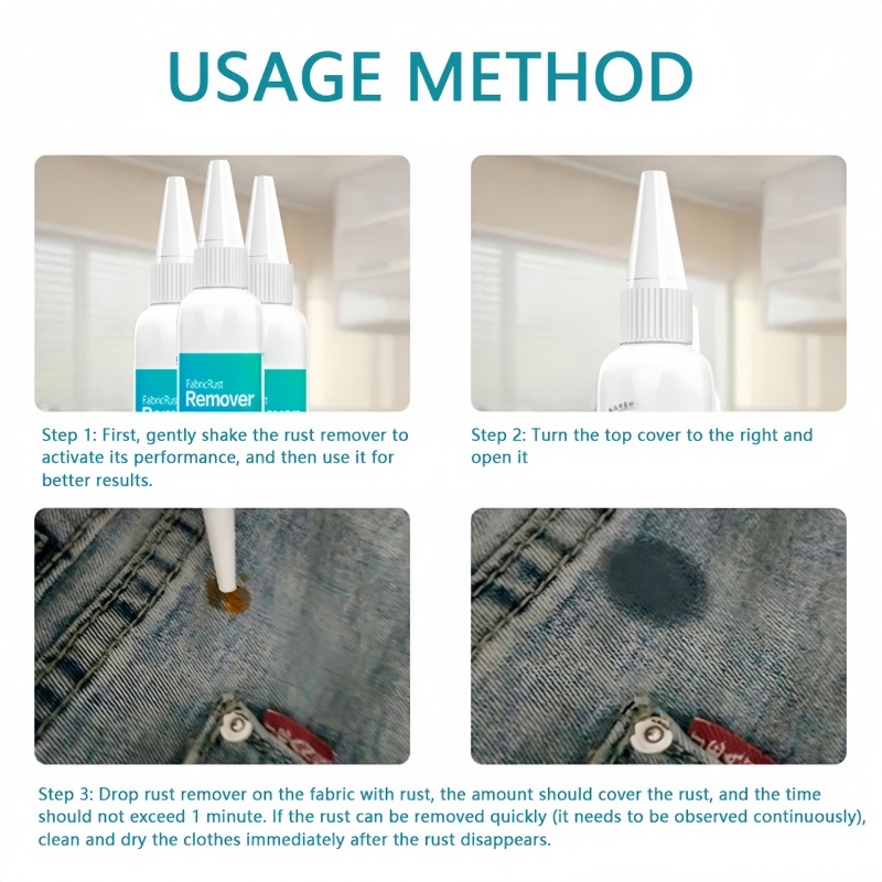 Fabric Rust Stain Remover Clothes Rust Remover Clothing Cleansing Rust ...