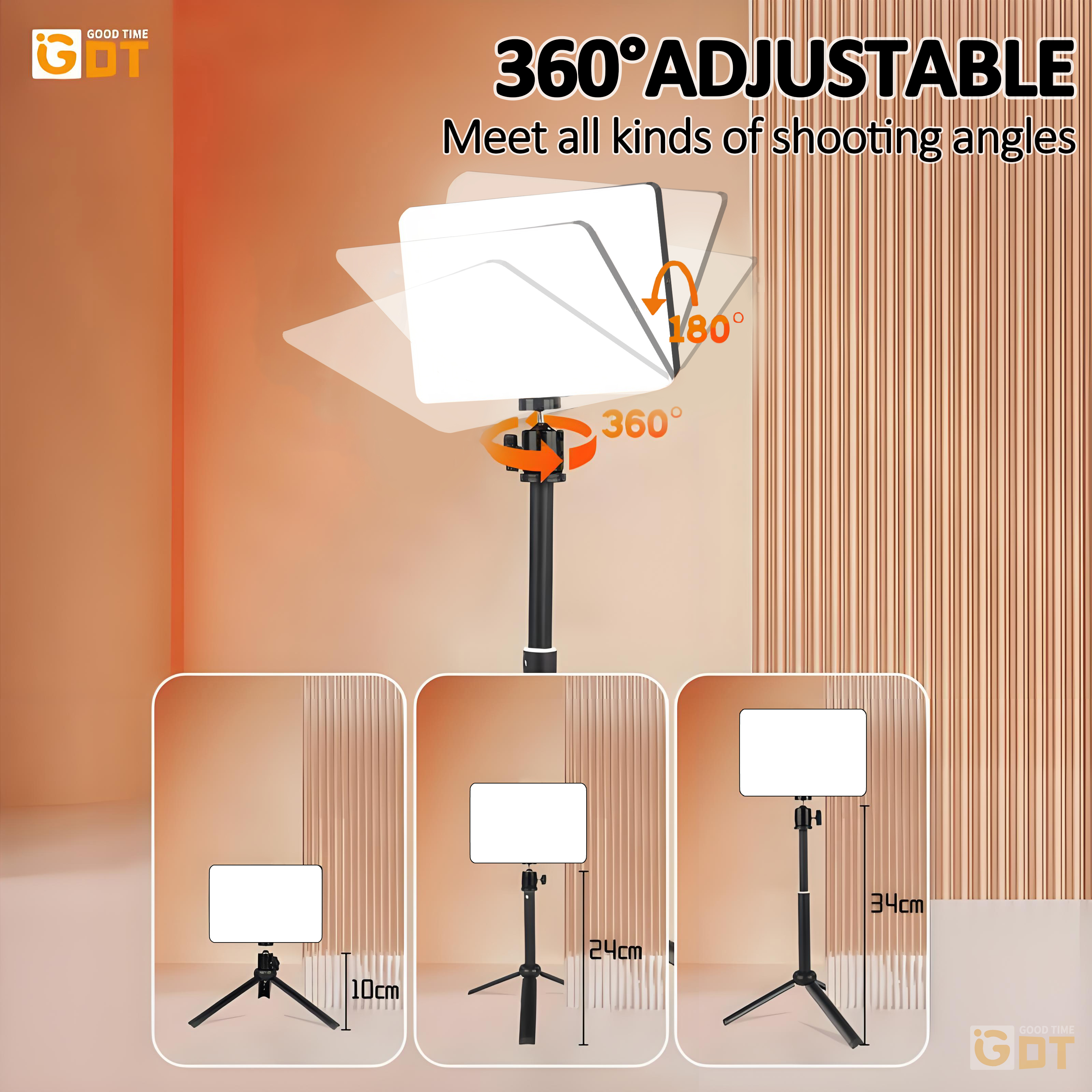 GDT 6/8/11inch LED Video Light Panel Fill Light With Tripod Photography ...