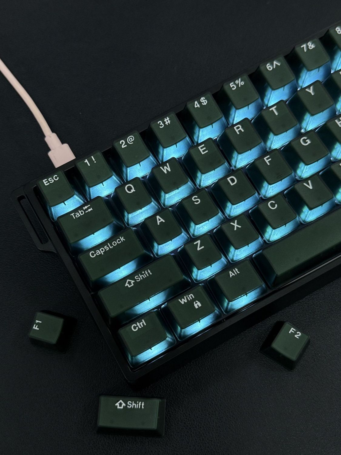 PYGA Klein Blue Keycaps OEM Profile 114 Keys Four-Side Shine-Through ...