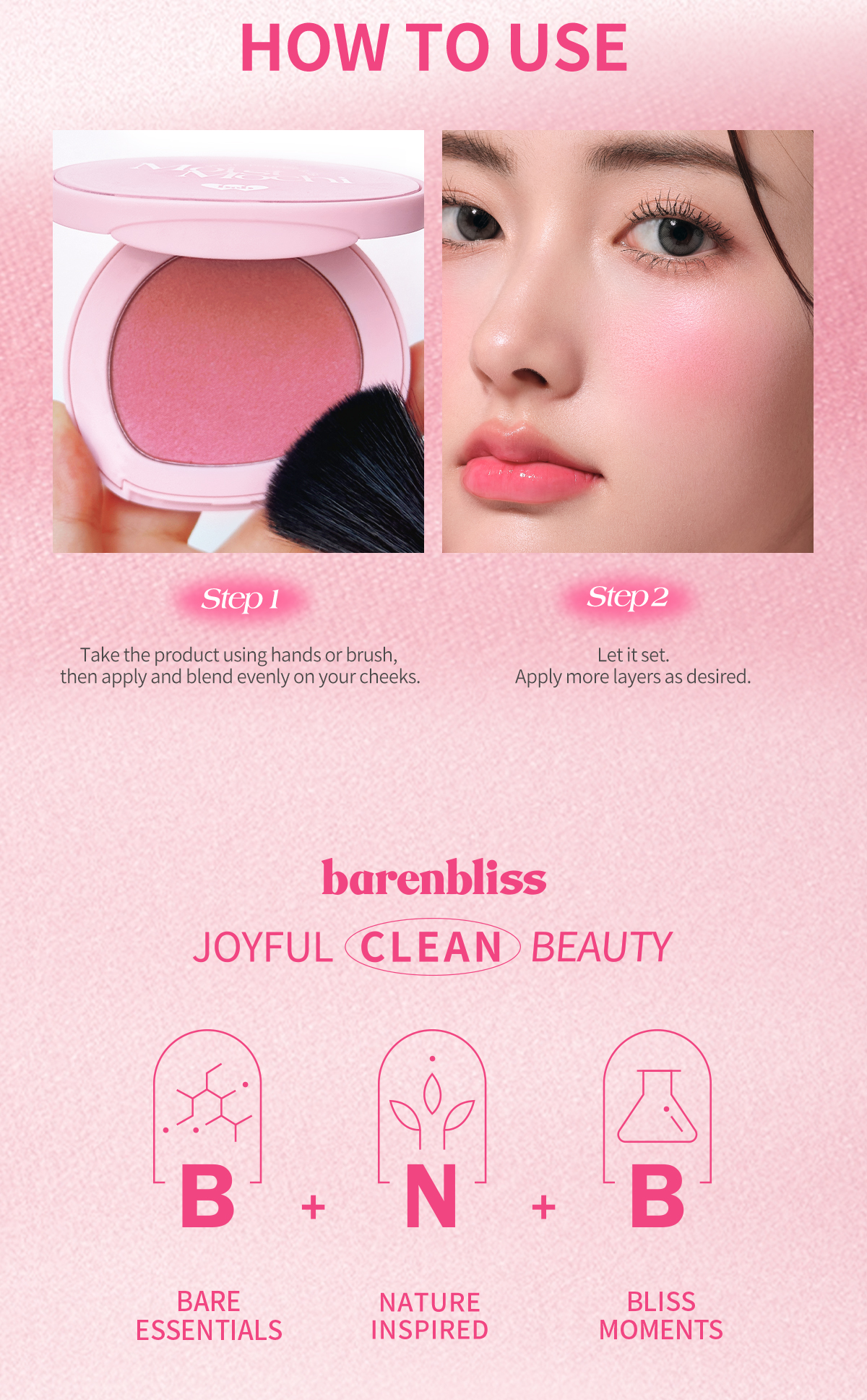 【BEST SELLER】barenbliss BNB Moist Mochi Blush | Moist Mochi Duo Palette ...