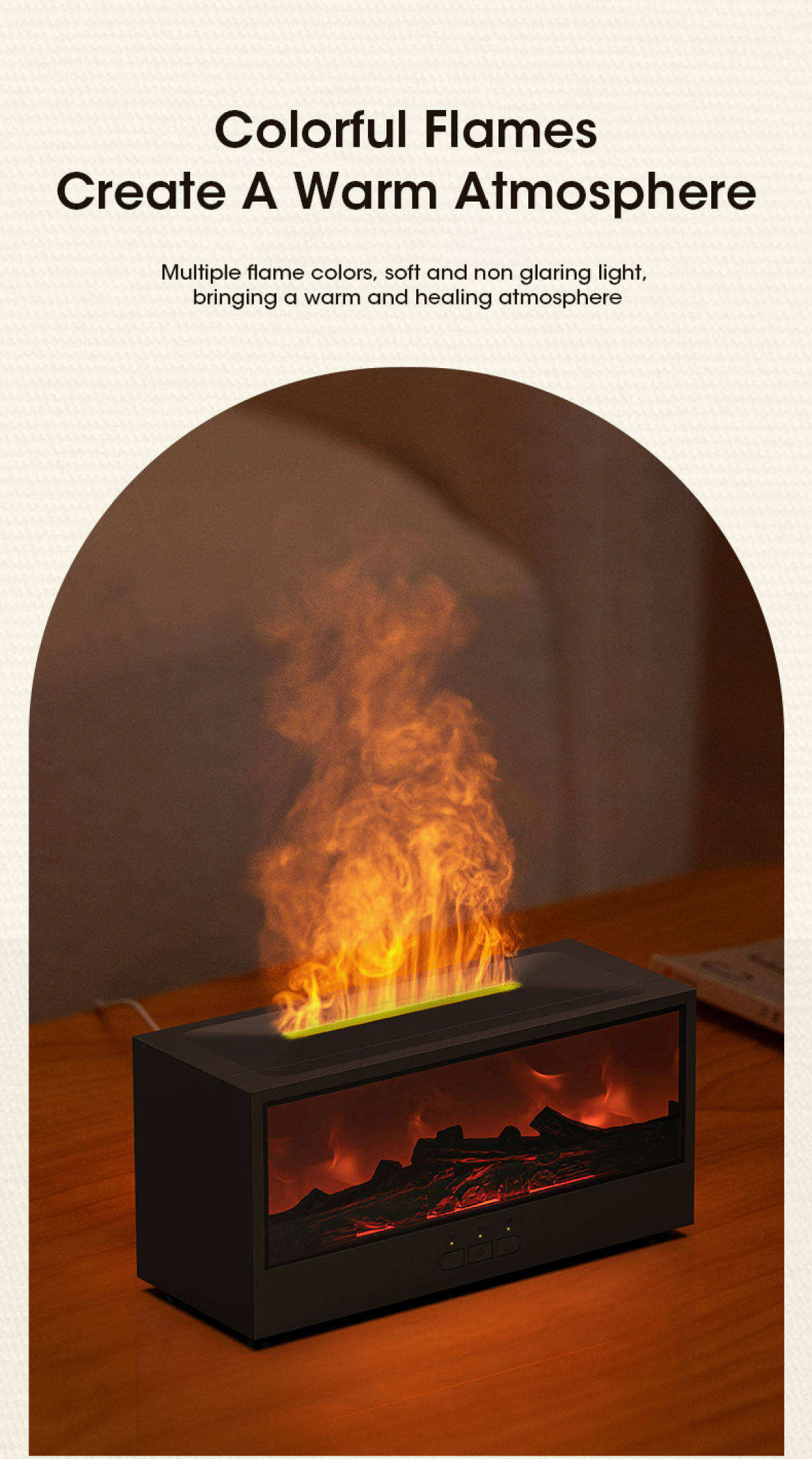 Realistic fireplace flame aromatherapy machine desktop home remote ...