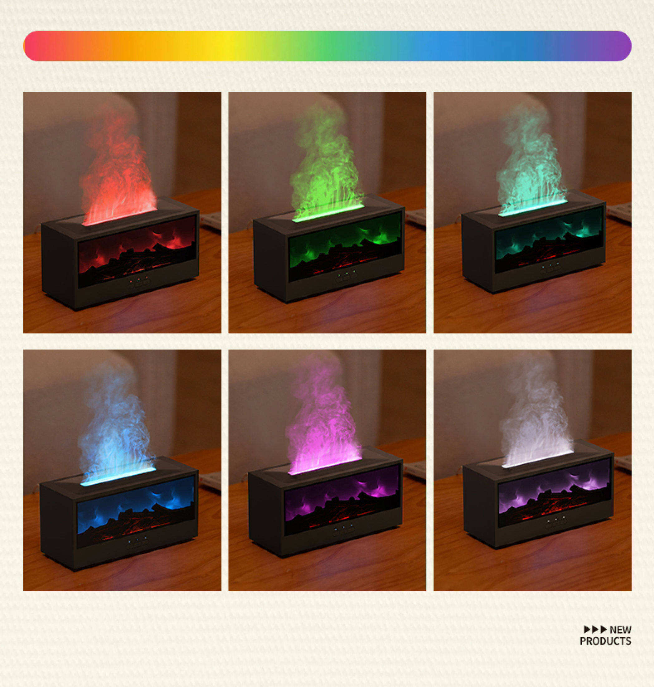 Realistic fireplace flame aromatherapy machine desktop home remote ...