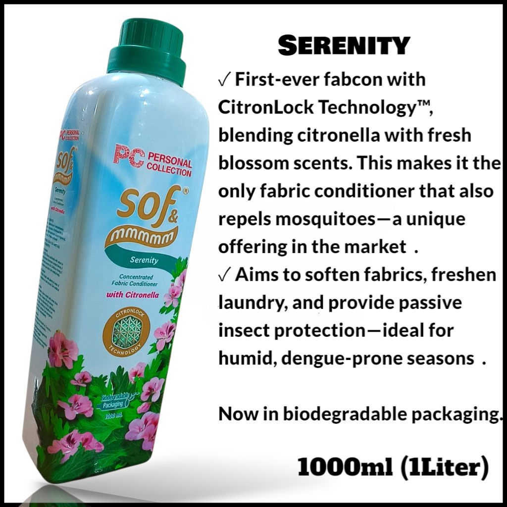 Sof & Mmmmm Fabcon Serenity 1000ml by PC (NEW PRODUCT) | Shopee Philippines