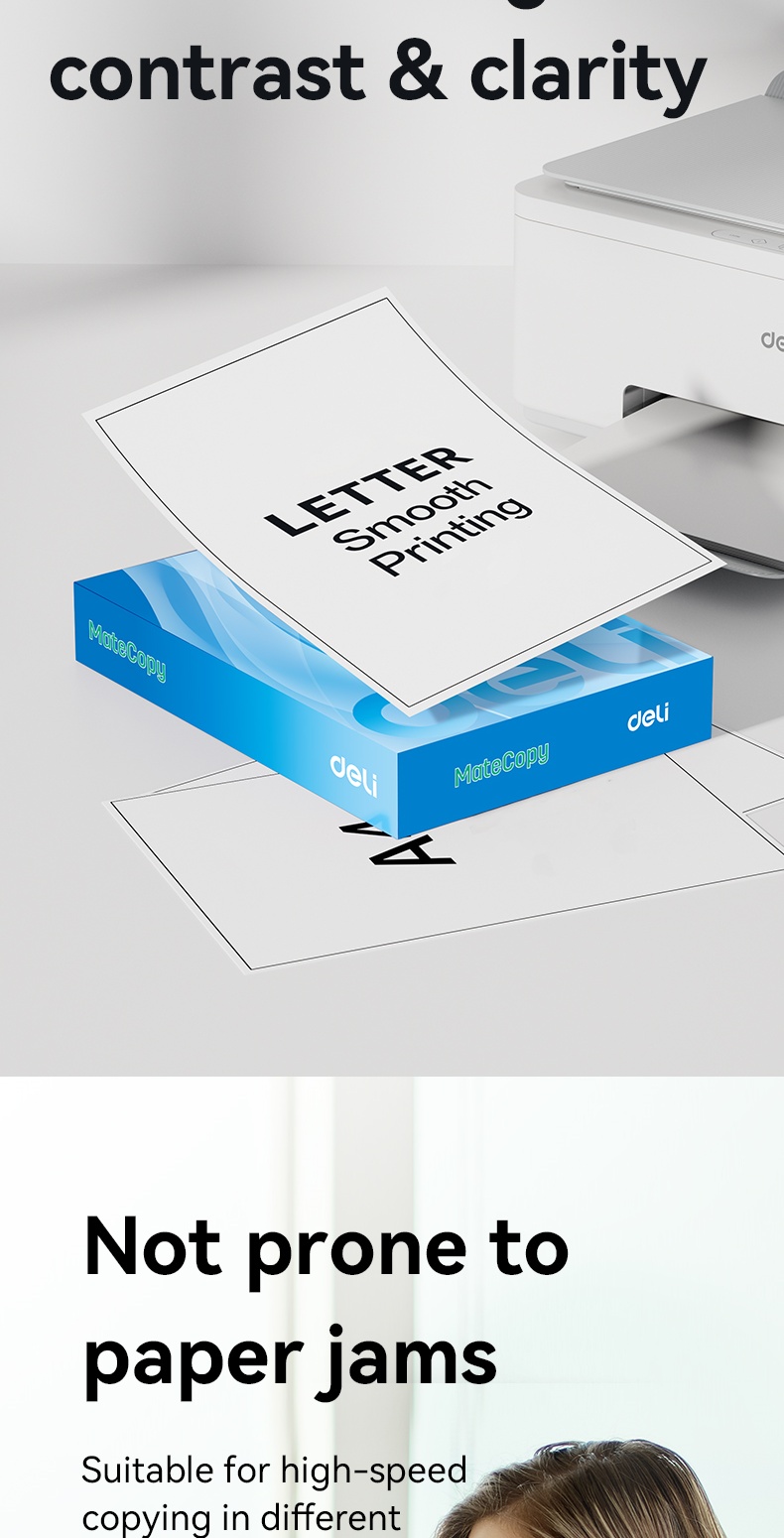 Deli Double-Sided 500 Sheets Copy Paper Short Bond Paper High Quality ...