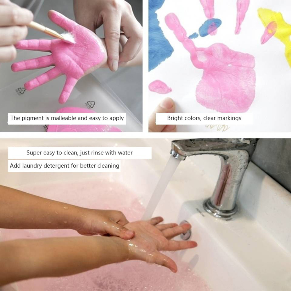 DIY Hand Paint Shadow Box Frame with Paint Set Wooden Handprint Photo ...