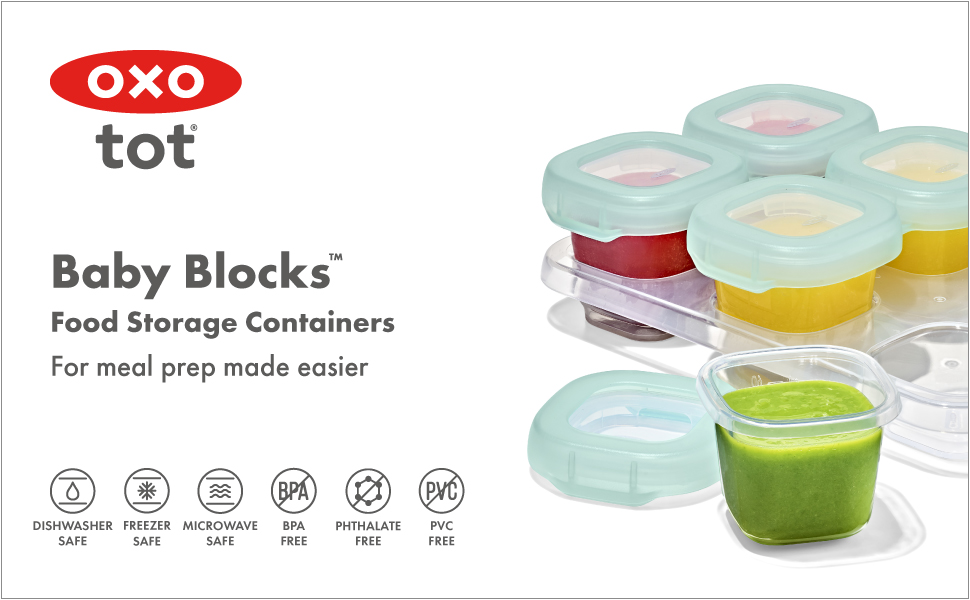 OXO Tot Baby Blocks Freezer Storage Containers, 2oz ( oxotot infant ...