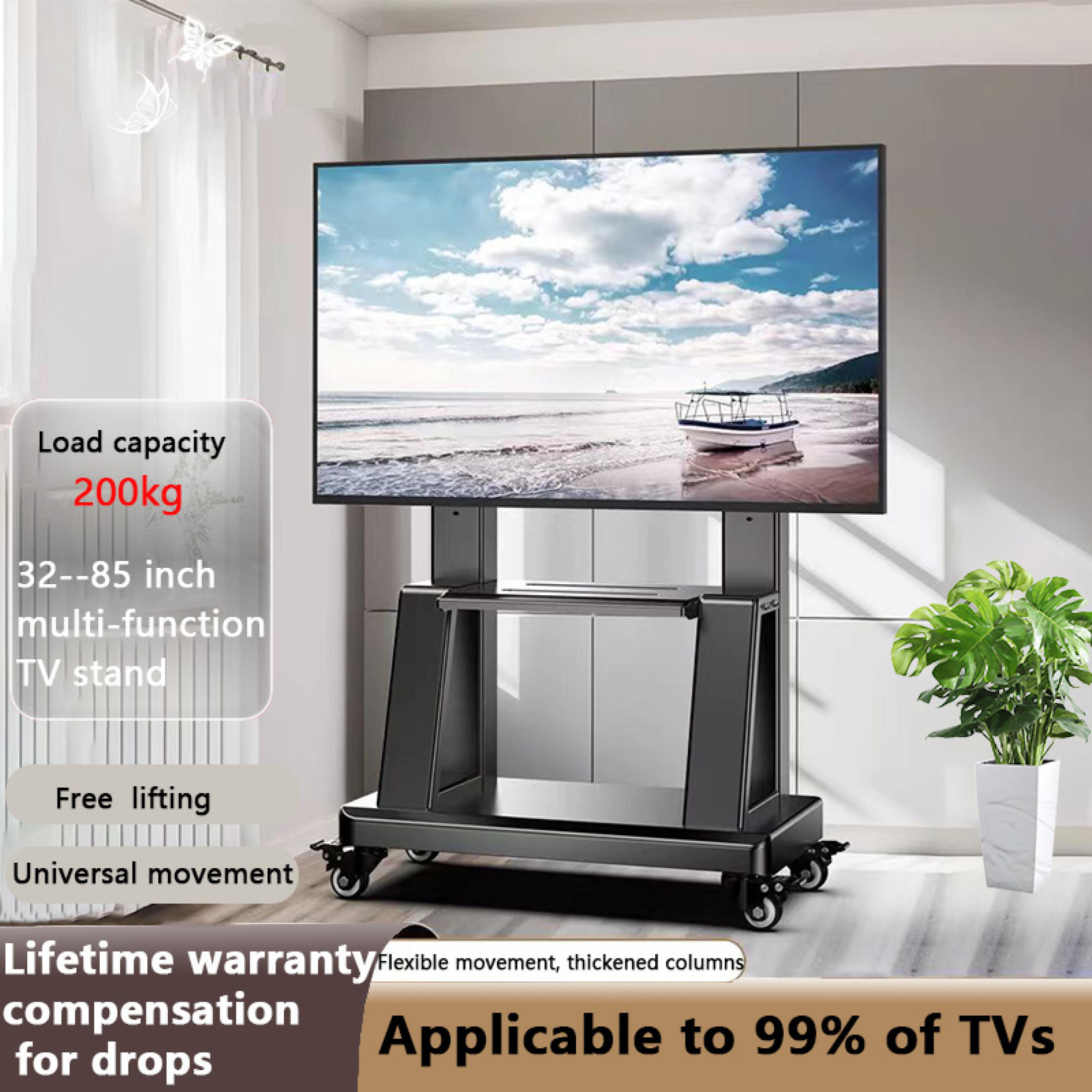 TV Stand With wheels for 32-65 inches tv Screen Movable Rack Floor Base ...