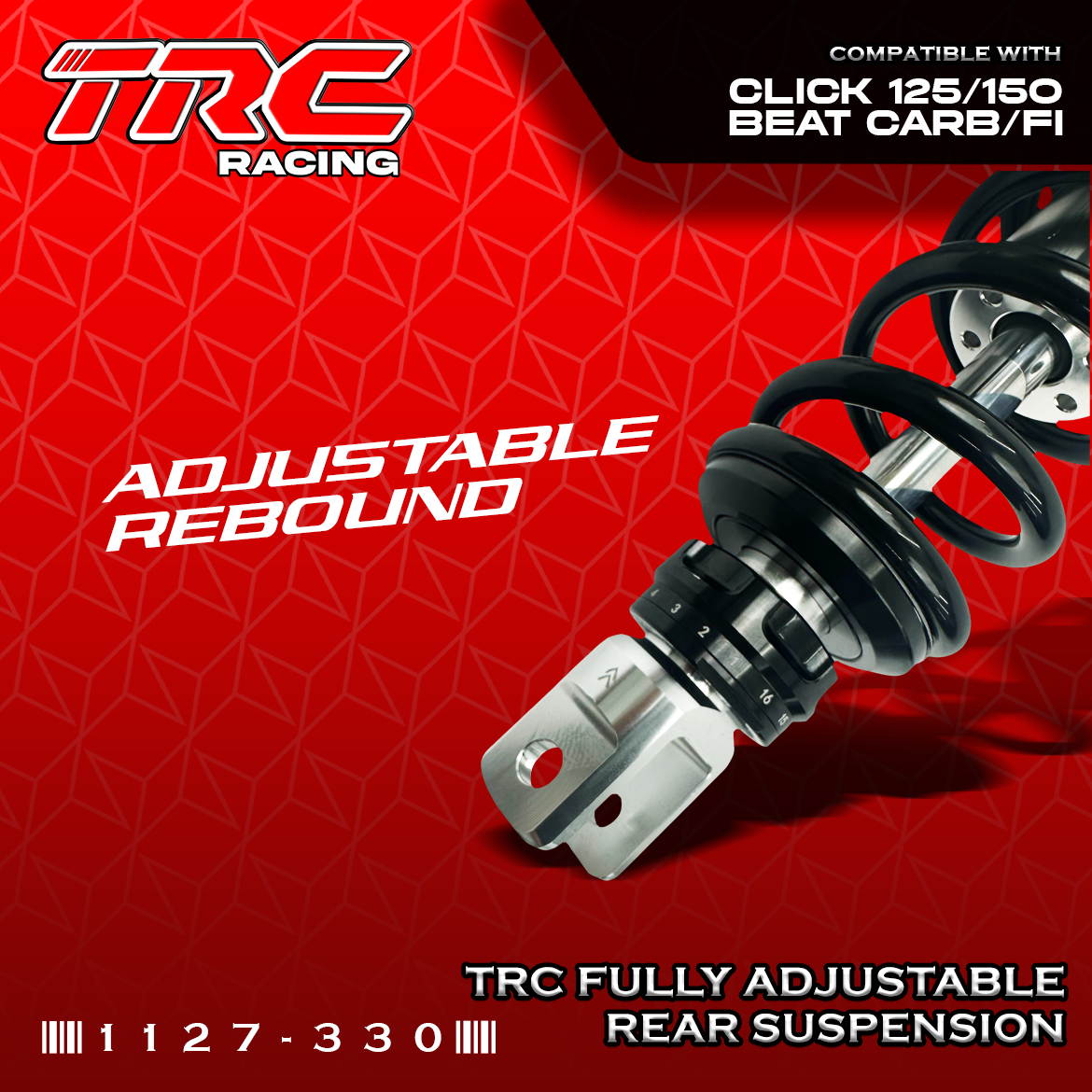 TRC Racing CNC FULLY ADJUSTABLE 330MM REAR SHOCK SUSPENSION FOR CLICK ...