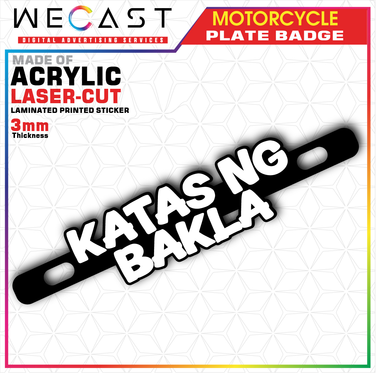 Katas ng Bakla Motorcycle Plate Badge – High Quality Acrylic 3mm Thick ...