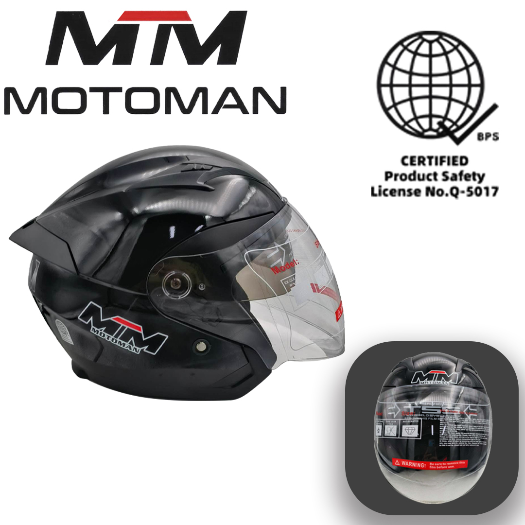 MTM Motoman Half Face Helmet With BPS ICC Dual Visor Made in ...