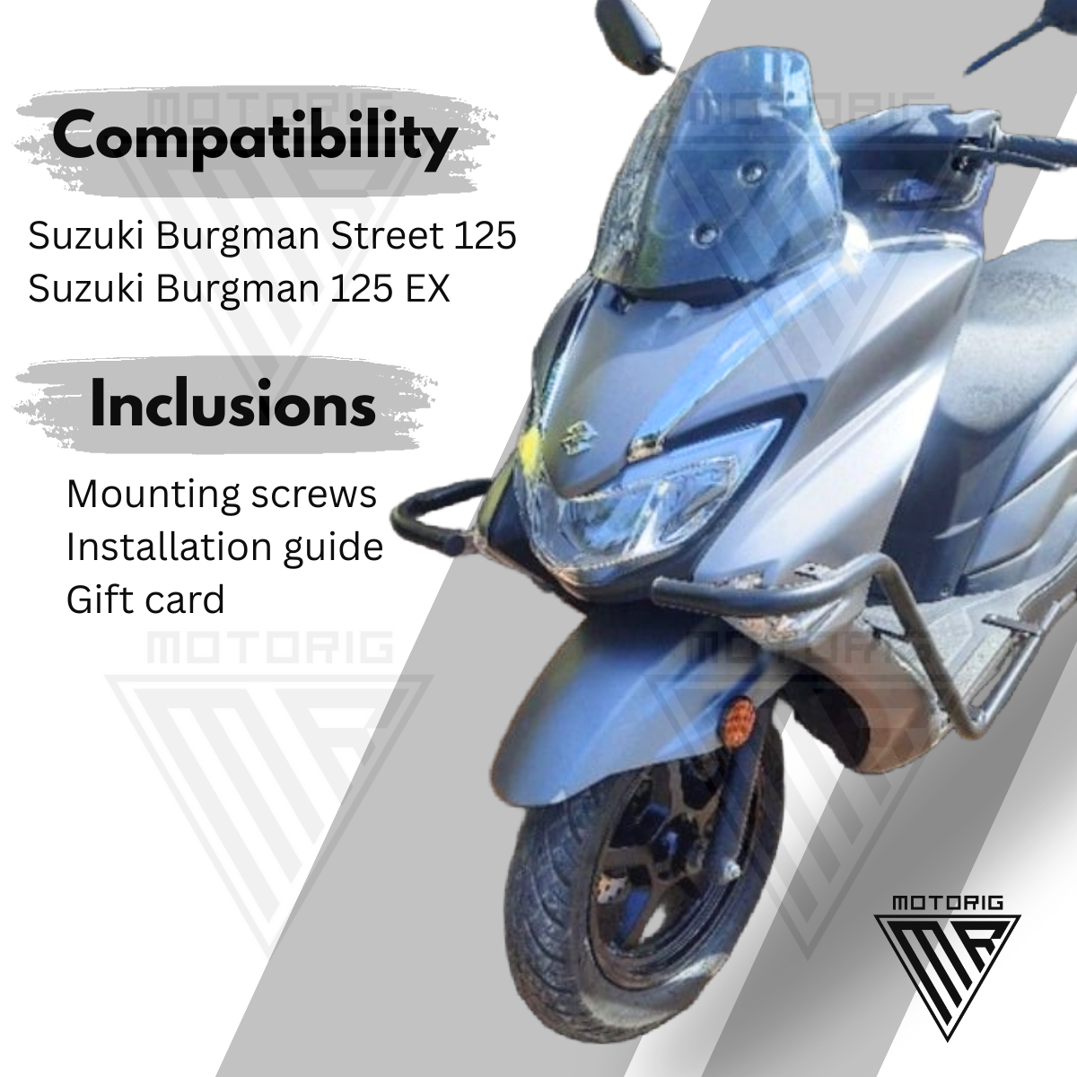 SUZUKI BURGMAN STREET 125/EX - MotoRig Crash Guard Heavy Duty | Shopee ...