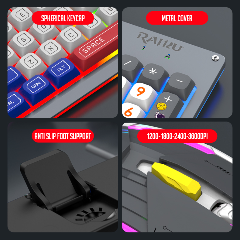 Zeus x RAIKU T98 PRO 94 Keys Metal Cover Rainbow Spherical Keycaps ...