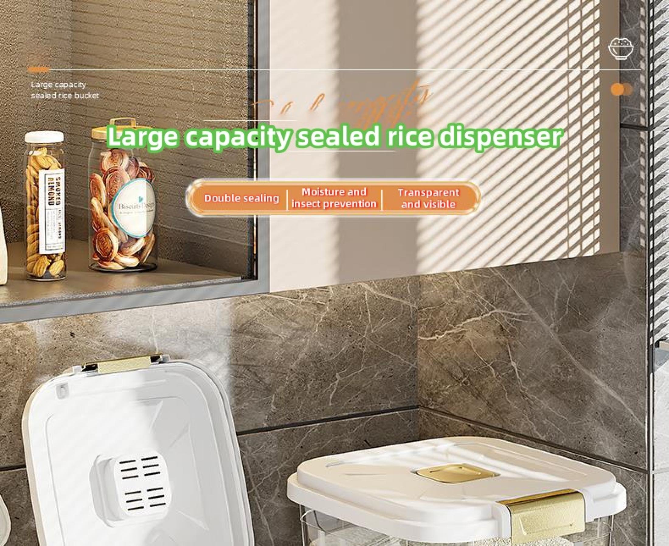 25kg rice storage container rice dispenser 25kilos sale Rice dispenser ...