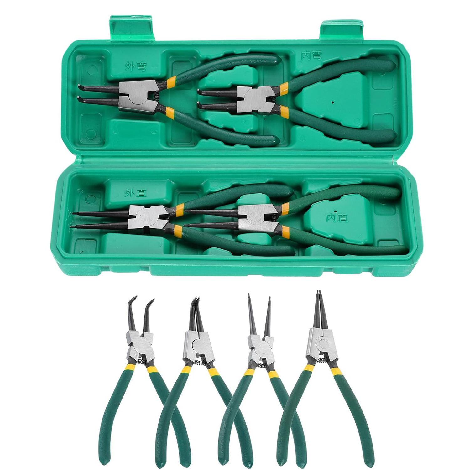 4pcs 7 Inch Circlip Pliers Set Retaining Ring Pliers Snap Manual Pliers ...