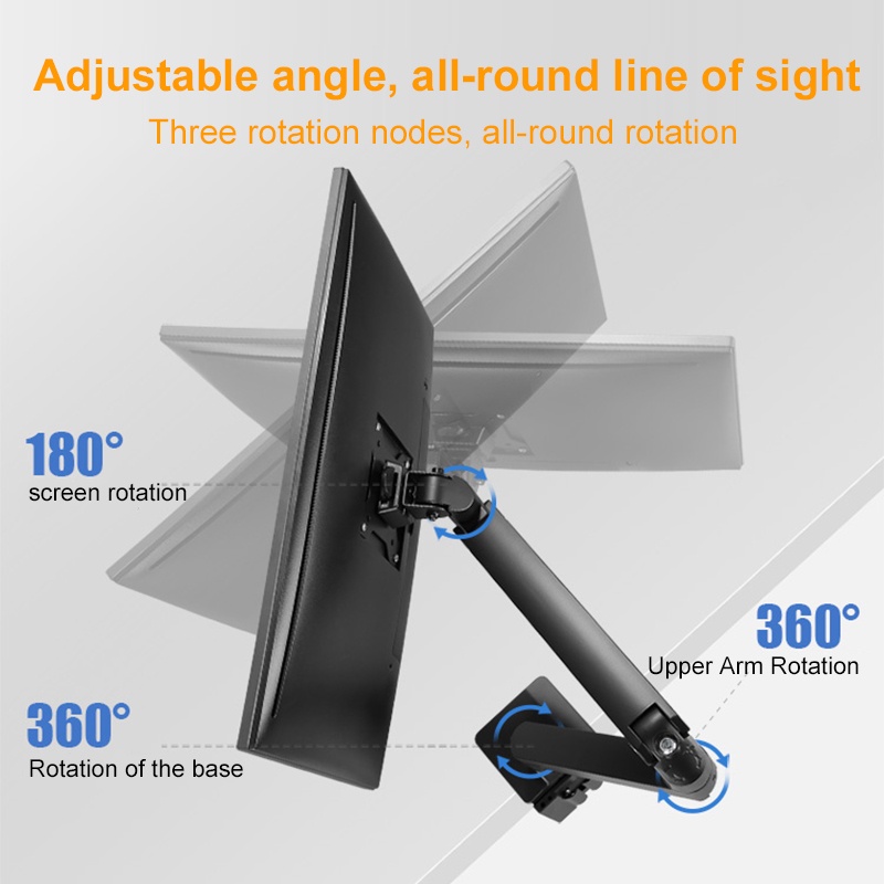 YAMY Monitor Stand PC Desk Adjustable Monitor Mount Laptop Arm Bracket ...
