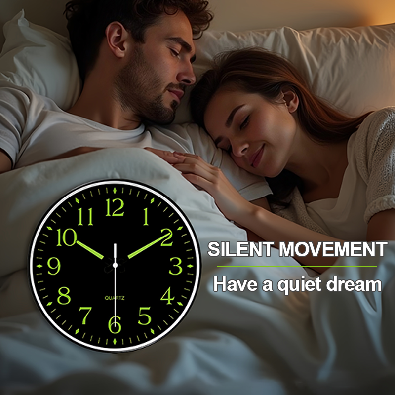 12 Inches Wall Clock Luminous Glow In The Dark Original Aesthetic Round ...