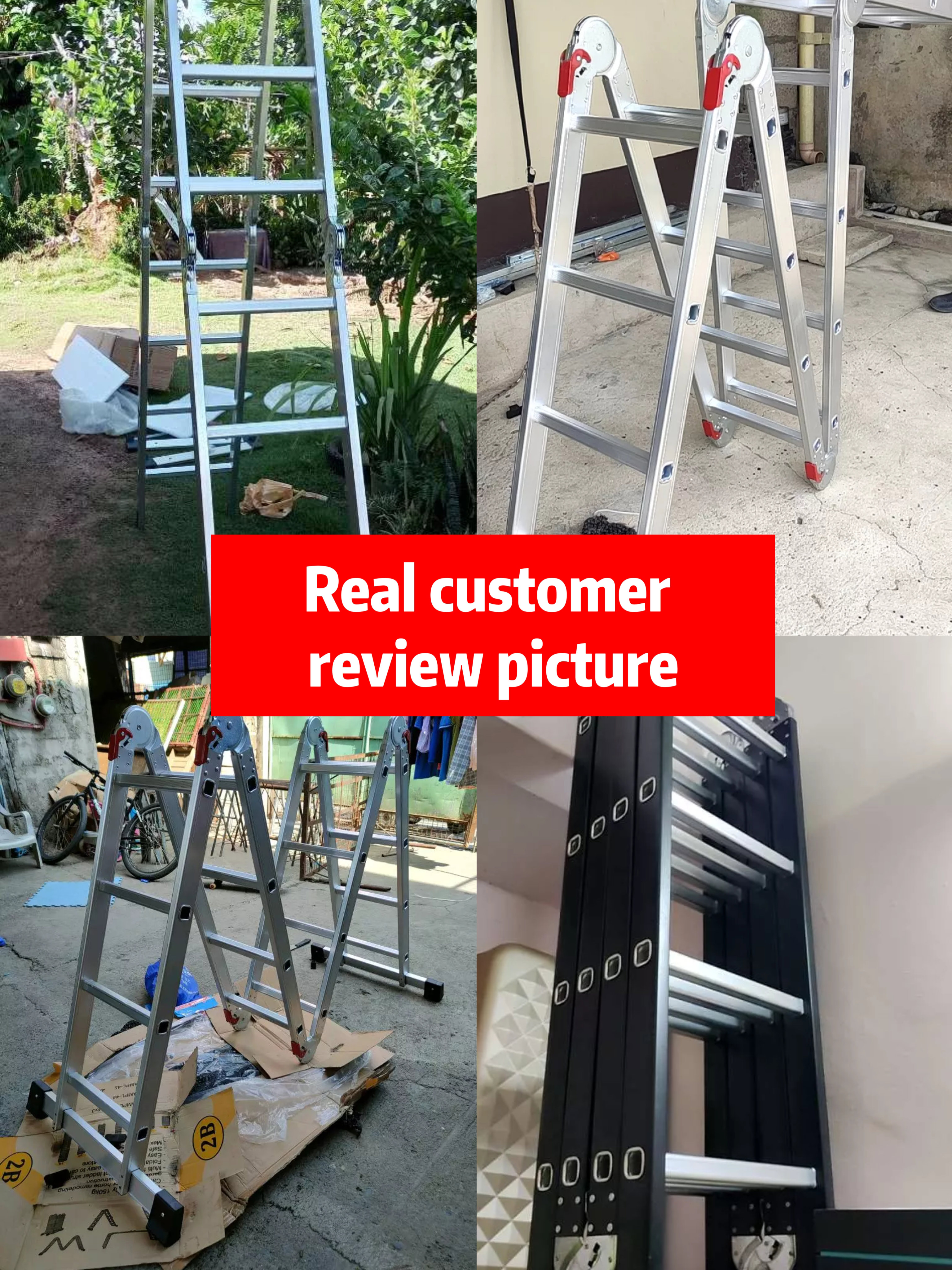 Ladder Foldable Aluminum Heavy Duty Folding Ladder Hagdanan stairs for ...
