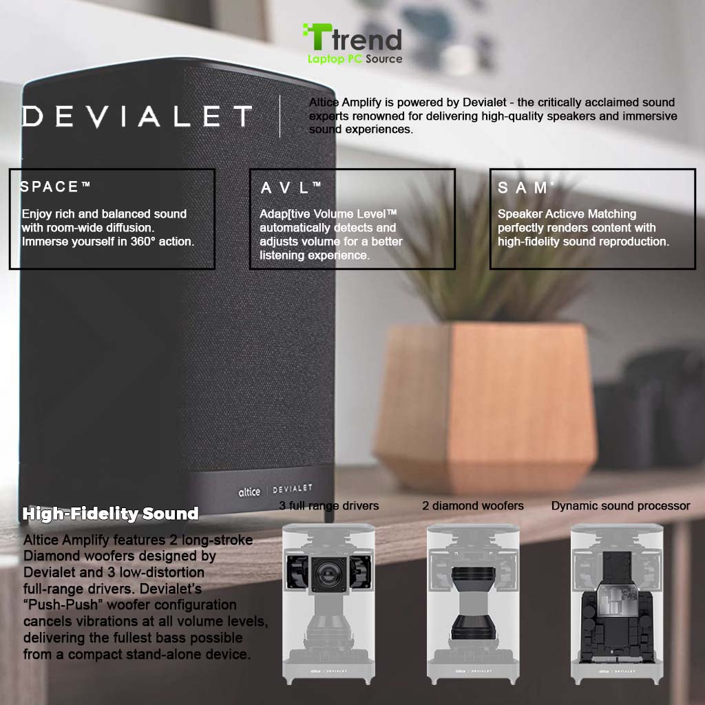 Altice Amplify | Devialet Speaker with Bluetooth and Wireless Streaming ...