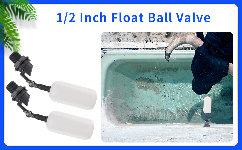 1/2" 3/4" Automatic Float Ball Valve Water Tank Auto Fill Shut Off ...