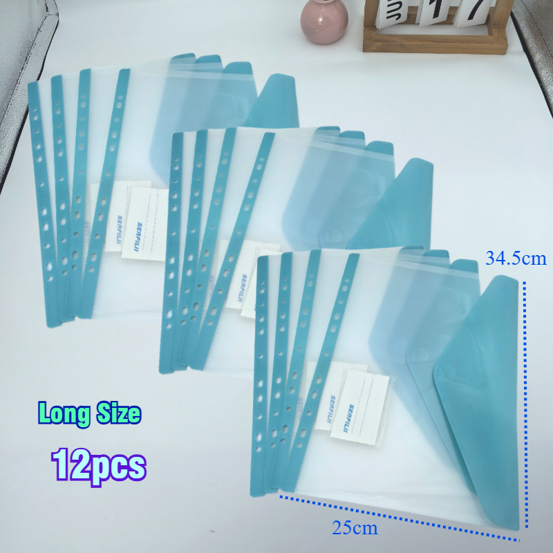Long Loose Leaf Bag 11 Holes File Bag 4/8/12/20 pcs Binder Pouch Set ...
