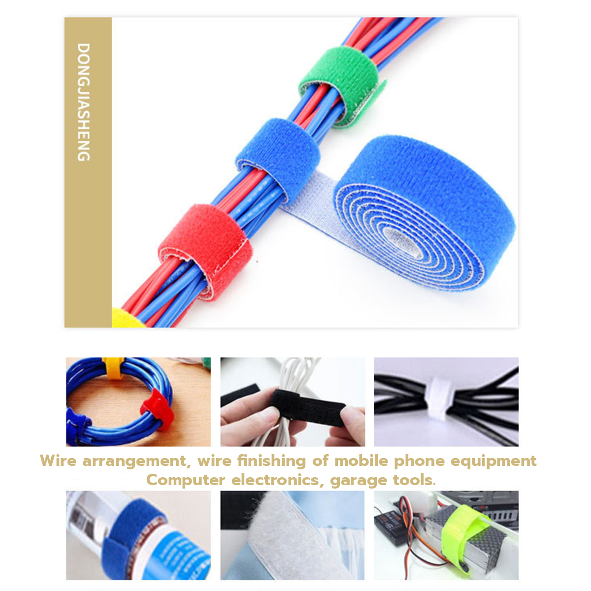 LK 5m Nylon Tape Cable Organizer Tearable Cable Ties Strap Reusable ...