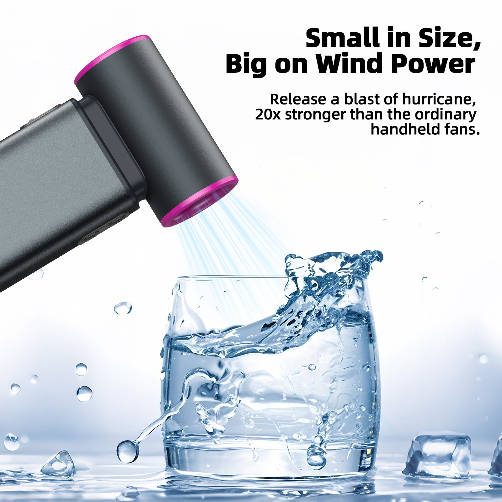 GOOJODOQ Mini Fan 6000 mAh Rechargeable Handheld Portable Turbo ...