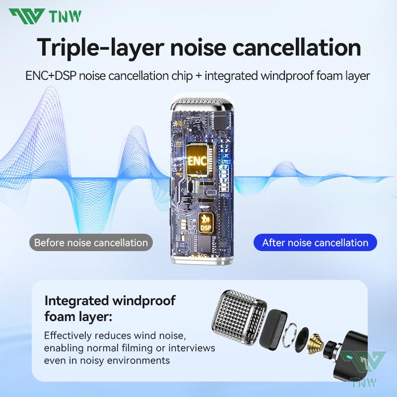 TNW A17 Wireless Microphone Lavalier Dual Mic With Charge Box Noise ...