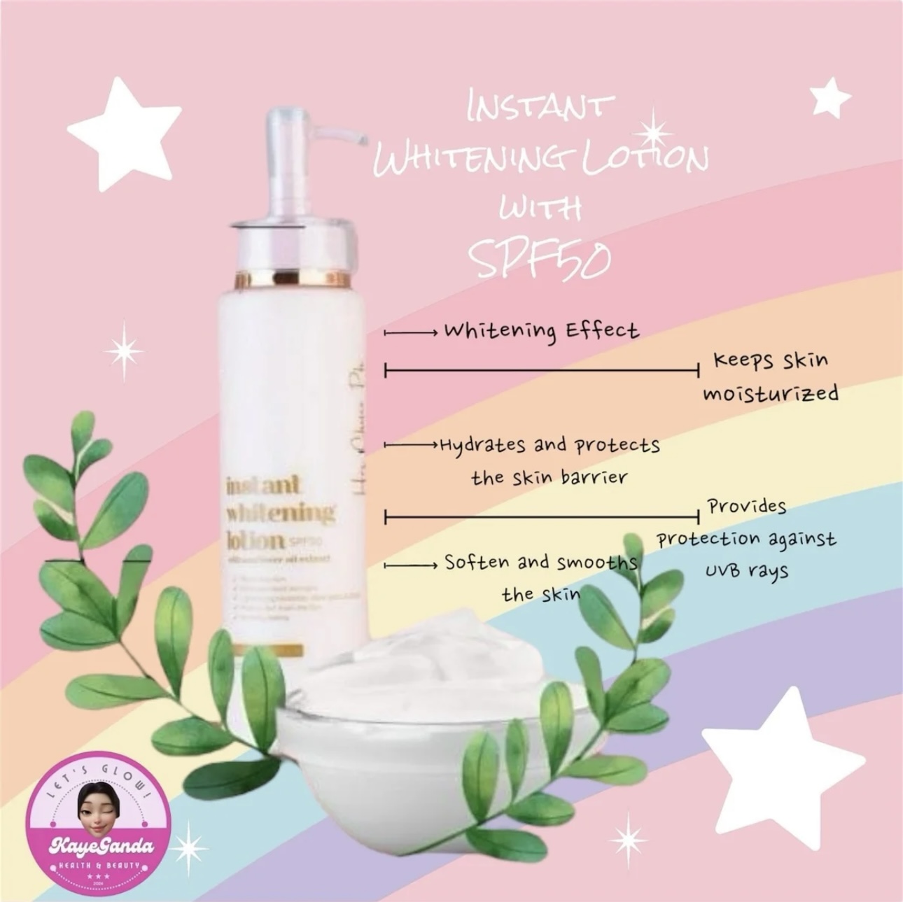 Instant Whitening Lotion SPF50 with Sunflower Oil Extract by Her Choice ...