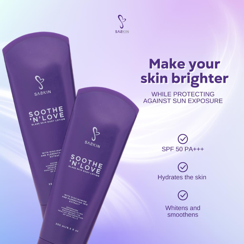 SASKIN Soothe N Love Premium Body Lotion Whitening Flawless Skin Face ...