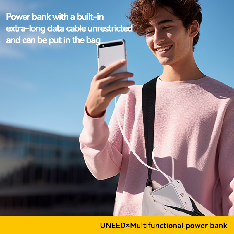 UNEED JW01 30000mAh Power Bank Built-in Cable Magnetic Fast Charging ...